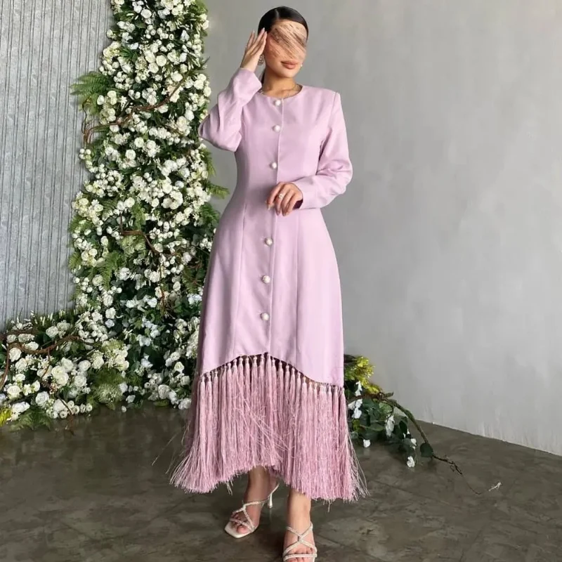 Round-necked-ball-dress-long-sleeved-evening-party-Saudi-Arabian-women ...