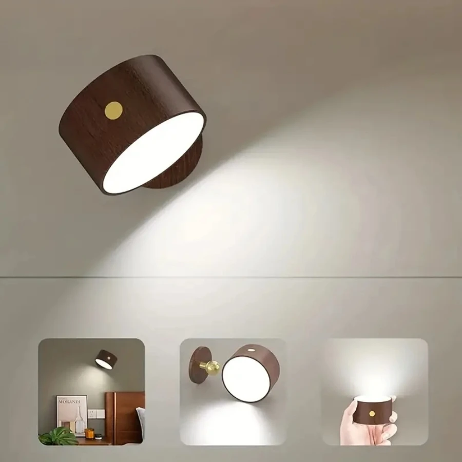 1-PC-New-Wood-USB-Rechargeable-360-Degree-Rotate-Magnetic-Wall-Lamp ...
