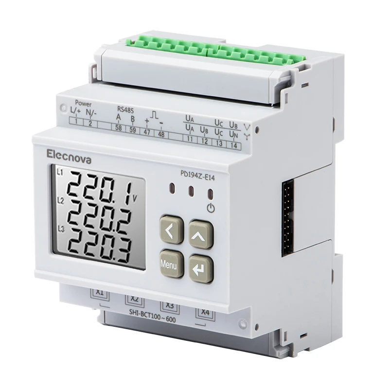 PD194Z E14 Din Rail Mounted Multi Circuit Power Meter Device RS485 ...