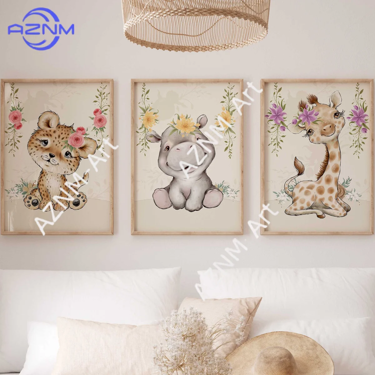 1/3Pcs Wall picture set of 3 posters P819 / Safari adventure elephant ...