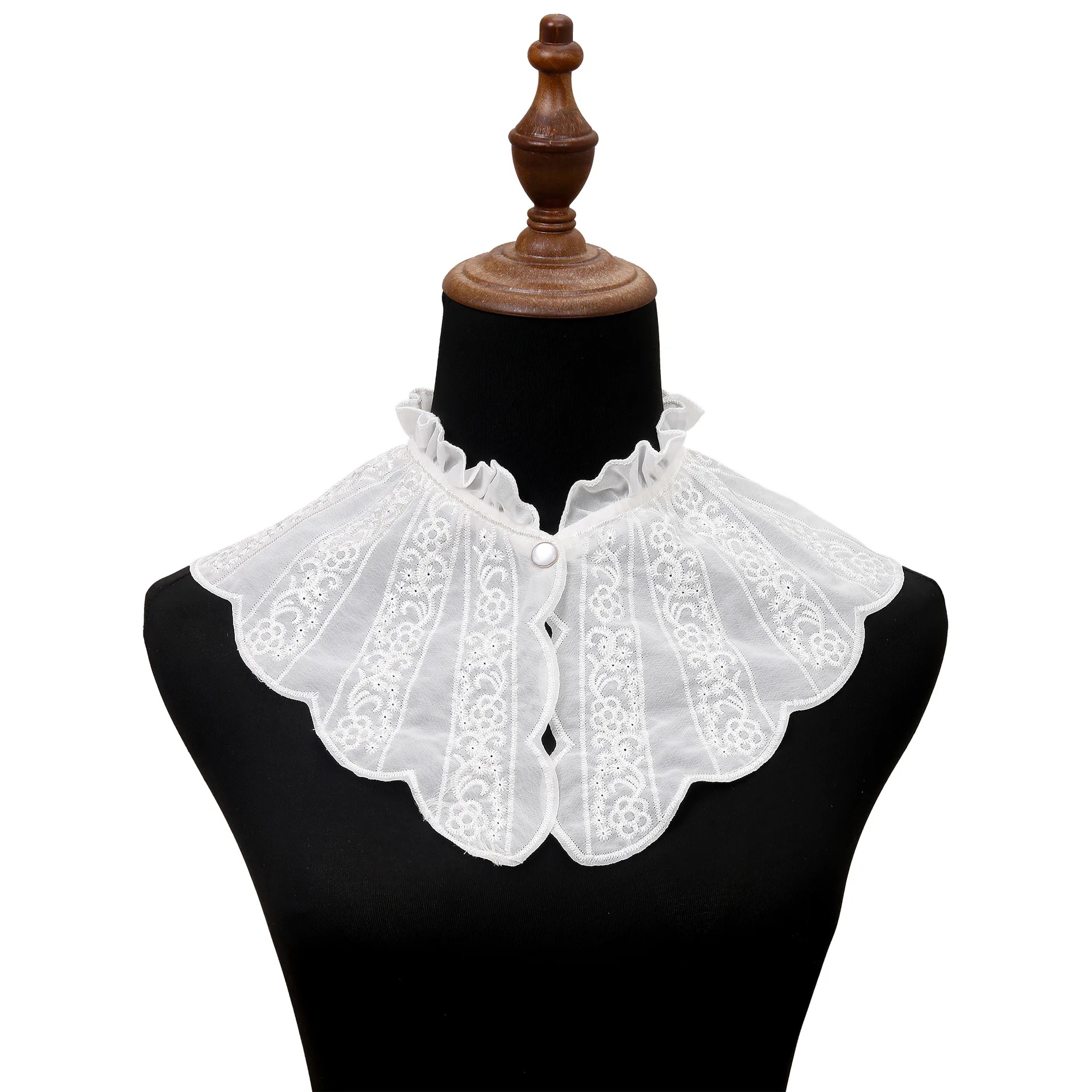 Ladies Embroidered Ruffle Stand Collar Fake Necklace for Children ...