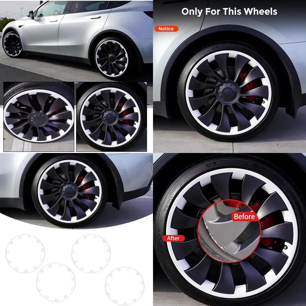 White Rim Protector for Tesla Model Y 21 Inches ABS Rim Hubcap Cover ...