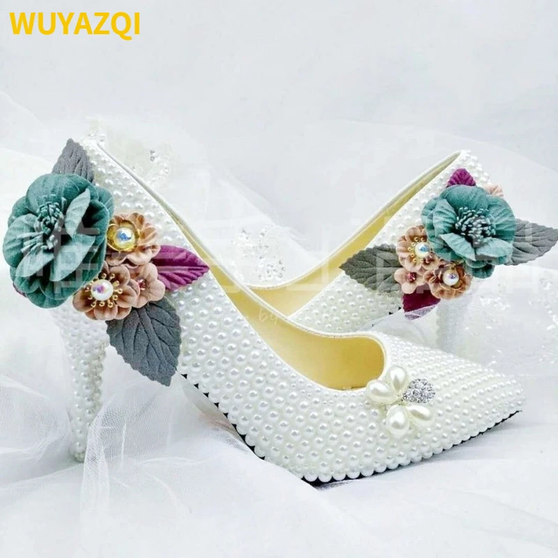 Wuyazqi Fashion Pearl Women's High Heels Sexy Stage Shoes Women's ...