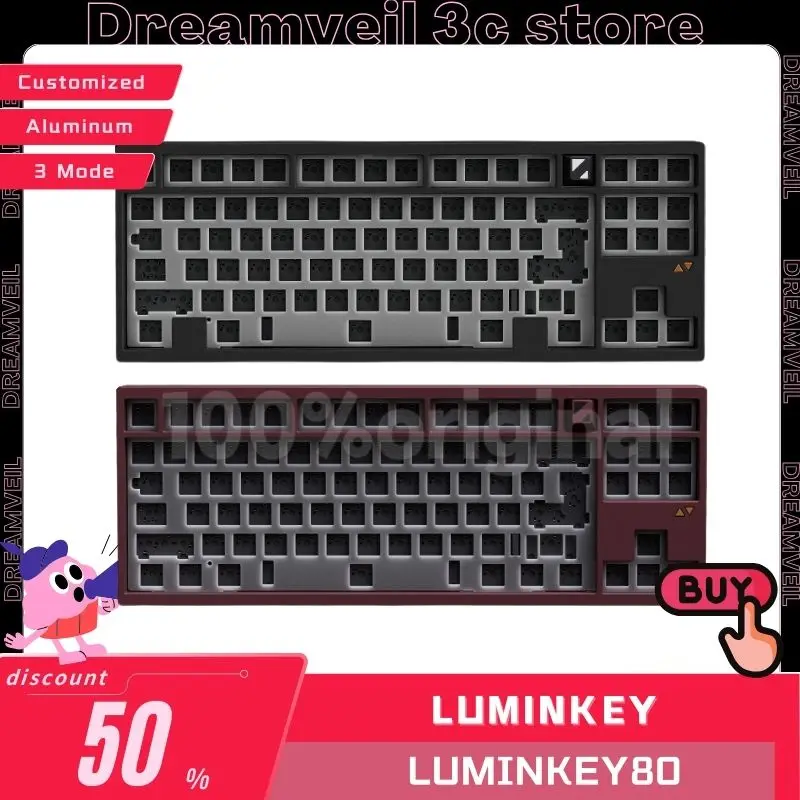 New-Luminkey80-3-Mode-Wireless-Mechanical-Keyboard-Kit-Aluminum-Alloy ...