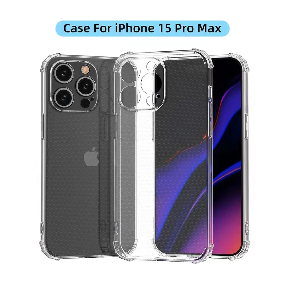 Clear Shockproof Silicone Phone Case For iPhone 15 Pro Max Camera ...