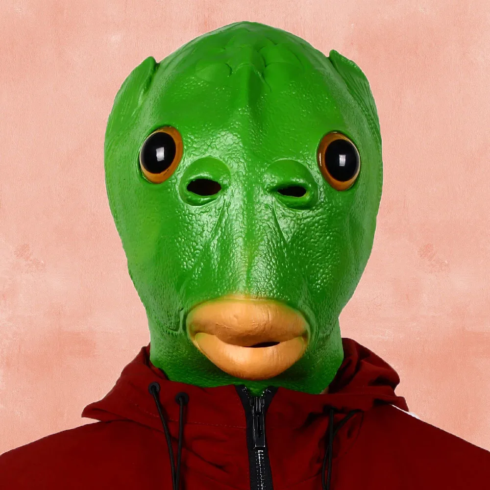 Green Fish Man Mask, Green Fish Monster Mask, Popular Green Skin Fish ...