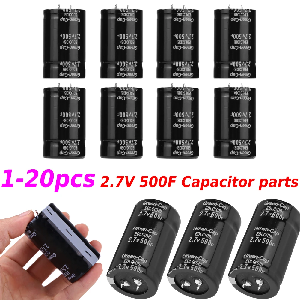 1-20pcs 2.7V 500F Electrolytic Capacitor Metal Farad Capacitor Practical Electronic Components ...