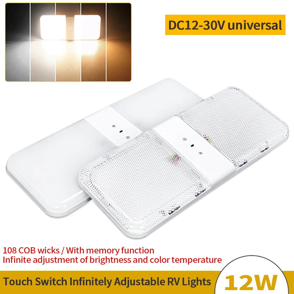 NEW-12-24V-180LED-RV-Roof-Ceiling-Cabin-Light-3-Level-Brightness-Touch ...