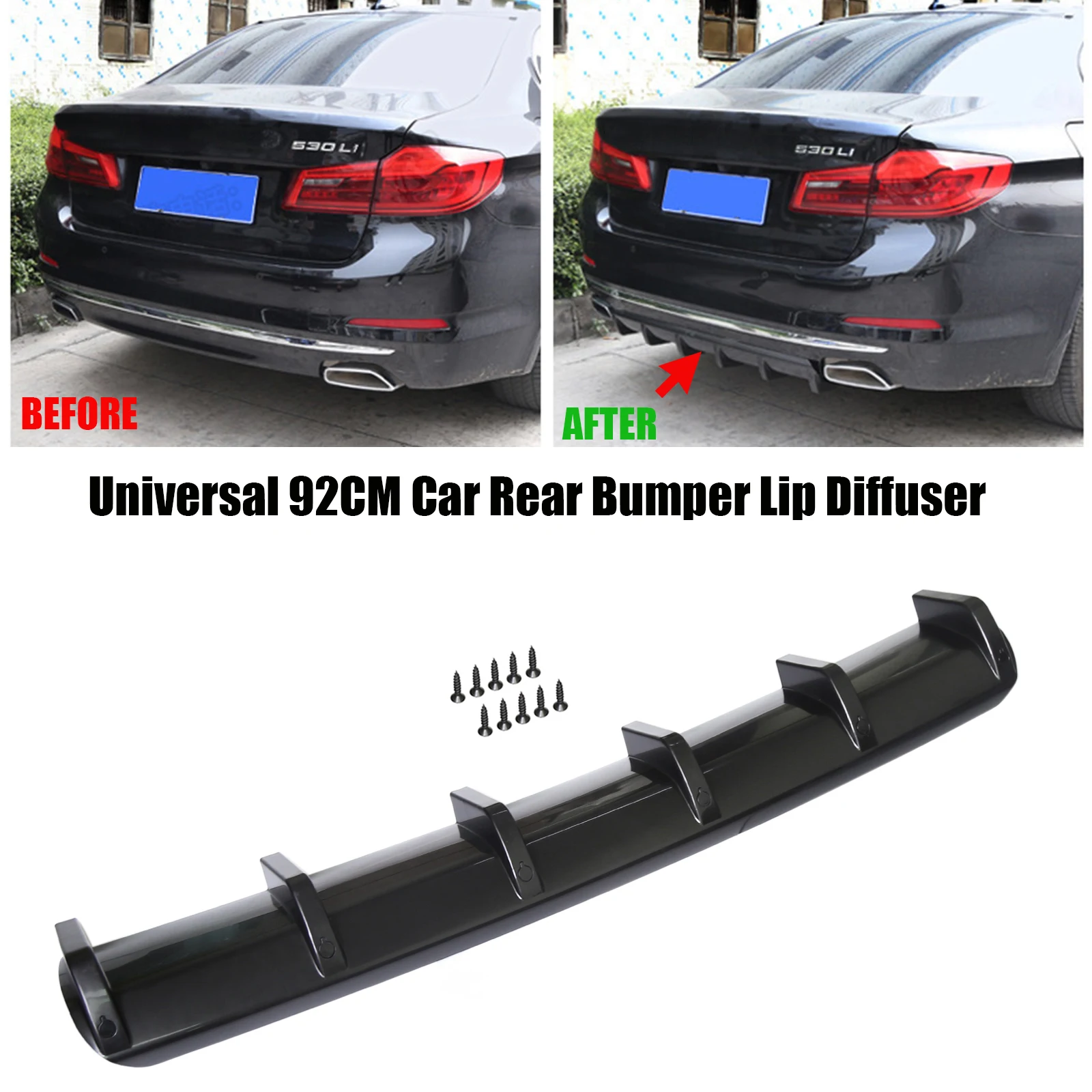 Car-Rear-Bumper-Spoiler-Universal-92CM-Car-Rear-Bumper-Lip-Diffuser ...