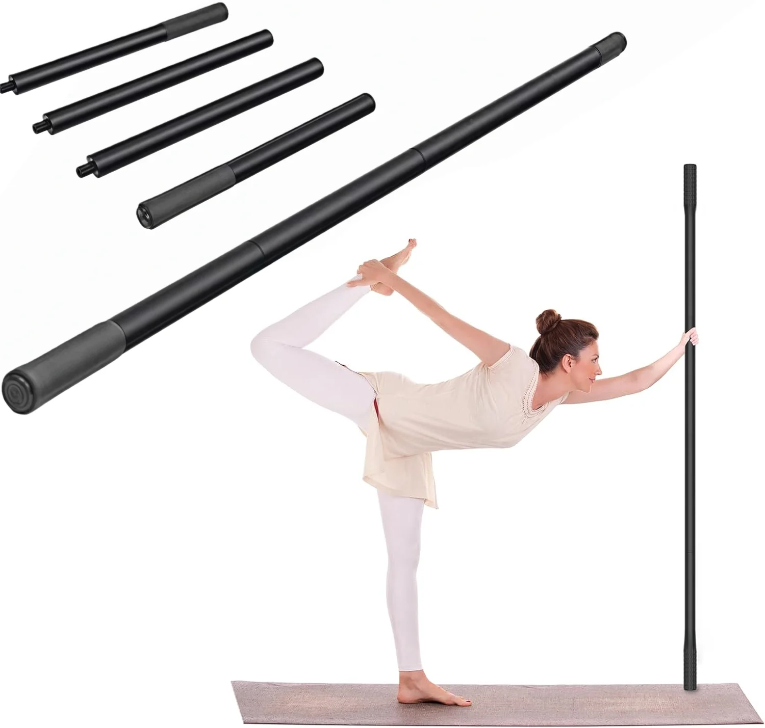 Yoga Stick Adjustable Mobility Stick for Exercise Stretching Balance ...