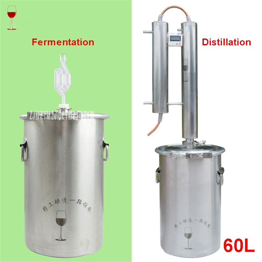 304-Stainless-Steel-60L-Moonshine-Distiller-Tower-Red-Copper-Cooling ...
