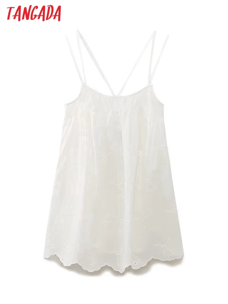 Tangada-Vestido-corto-de-algod-n-con-espalda-descubierta-para-mujer ...