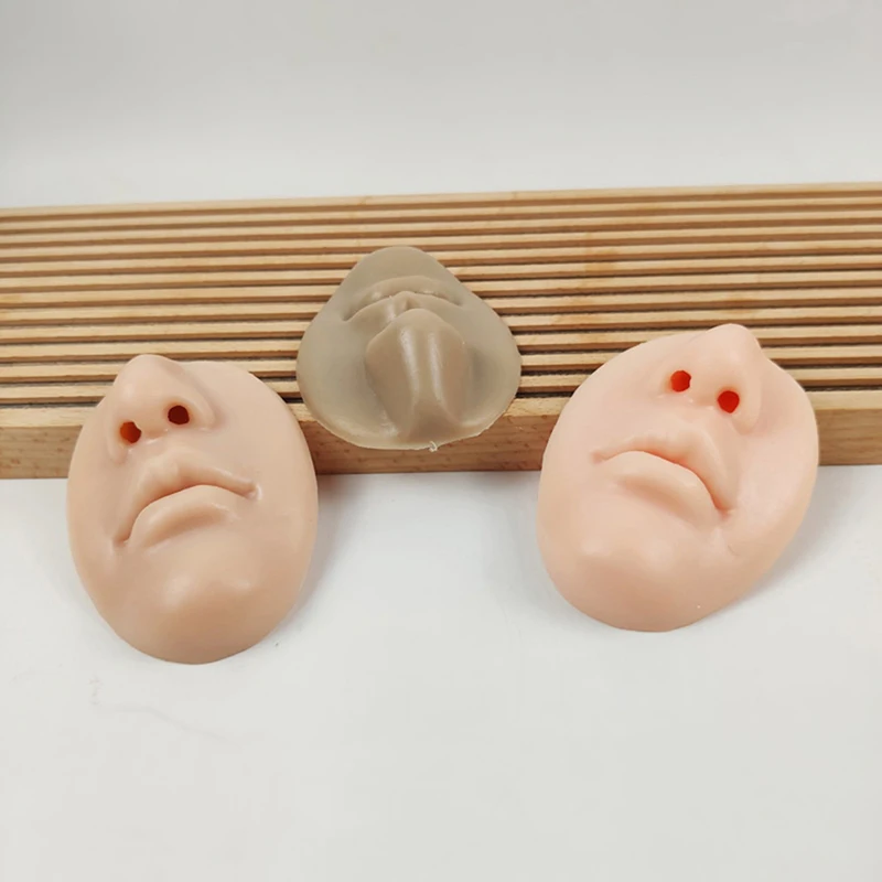 1PC 3D Silicone Face Model Tattoo Puncture Practice Simulation Human ...