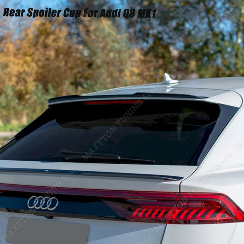 For-Audi-Q8-Facelift-Maxton-Style-Rear-Spoiler-Cap-Roof-Wing-Trunk ...