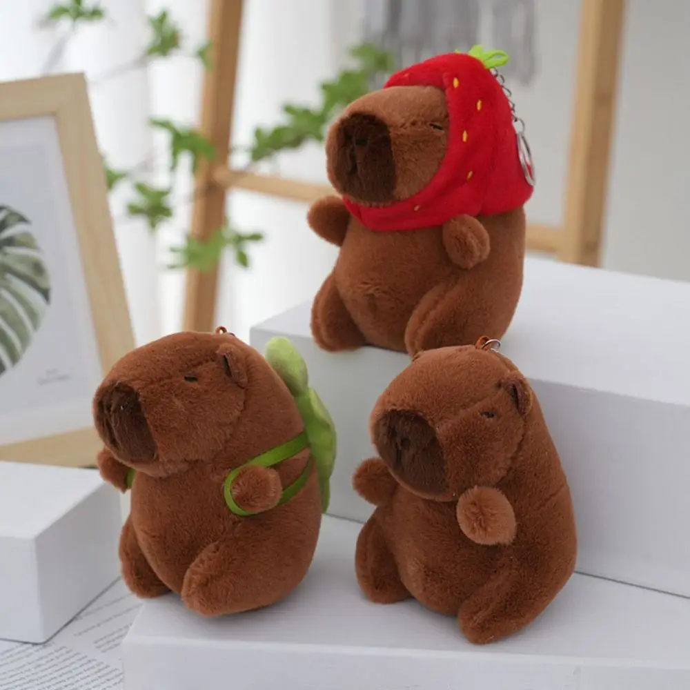 Multicolor-Plush-Capybara-Keychain-Cute-Toy-Cartoon-Capybara-Headgear ...