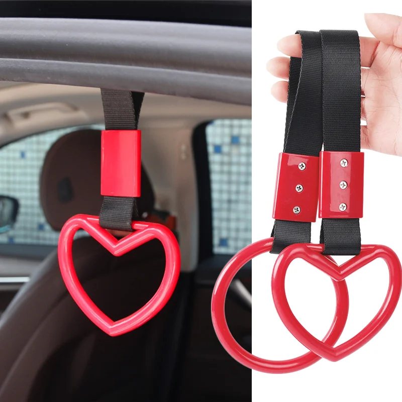 Car Heart Pendant Ring Rear Bumper Hanging Strap Car JDM Bus Handle ...
