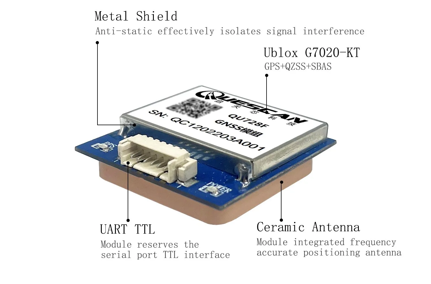 GNSS GPS Module Integrated Antenna Positioning 51 stm32 UNO Raspberry