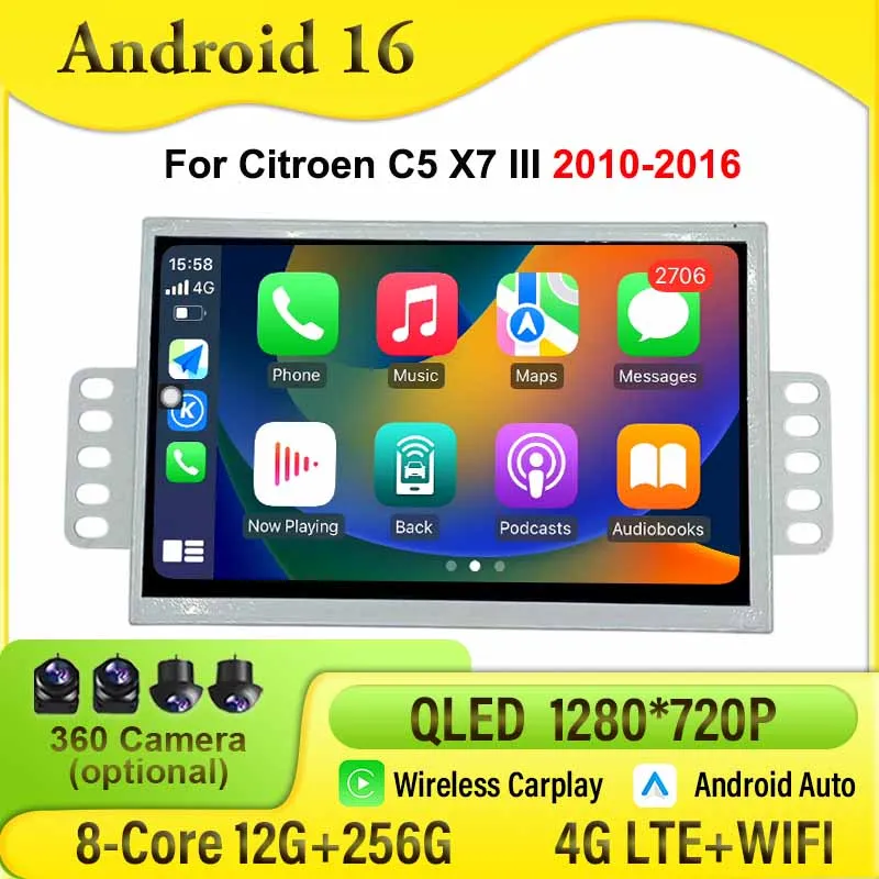 Car Radio Carplay Android For Citroen C5 X7 III Multimedia Video Player ...