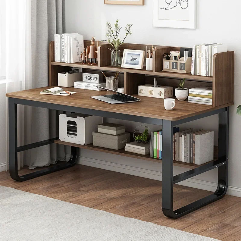 Simple-Office-Computer-Desks-Table-With-Storage-Bookshelf-Writing ...