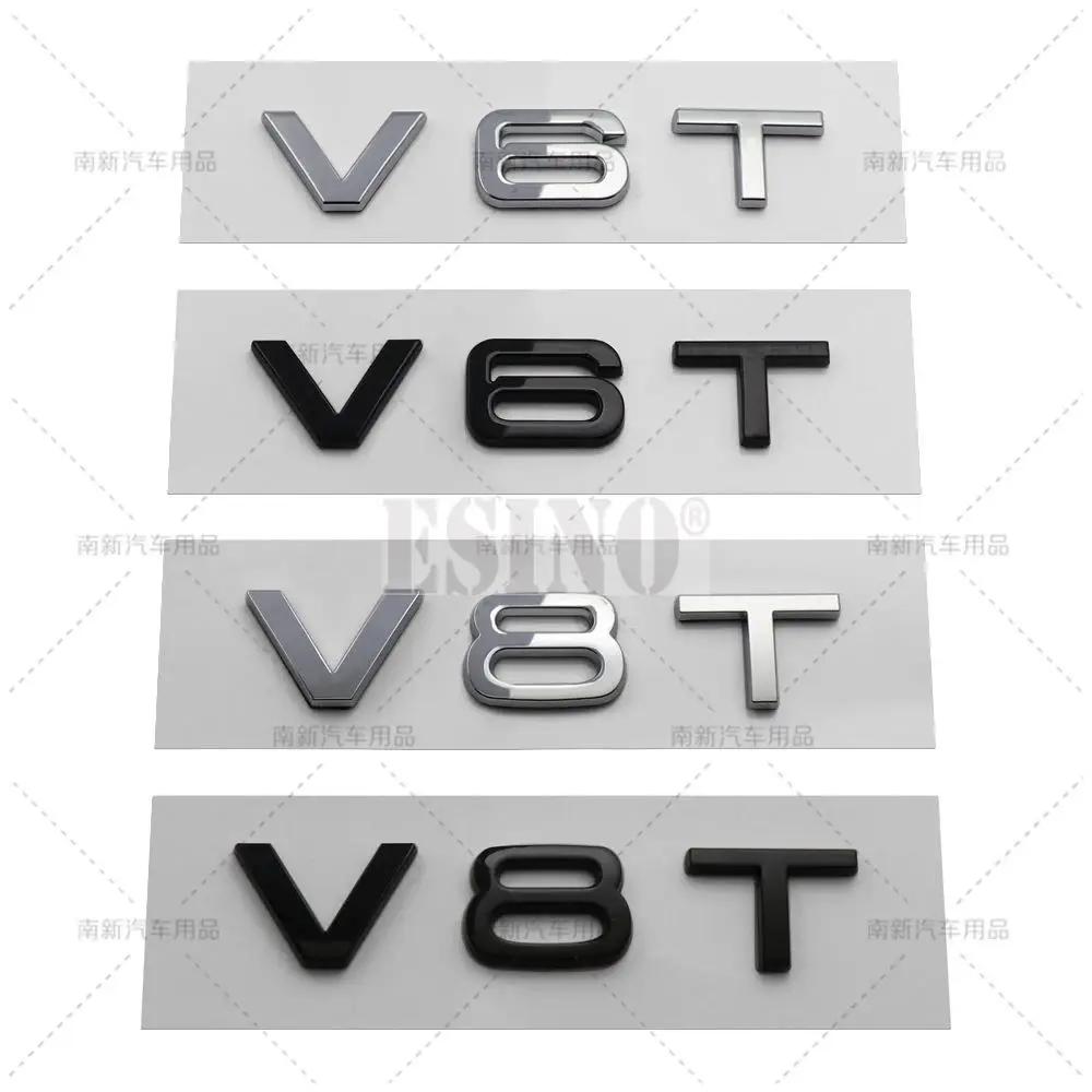 Car-Styling-V6T-V8T-3D-ABS-Chrome-Emblem-Car-Badge-Sticker-Decal-Auto ...