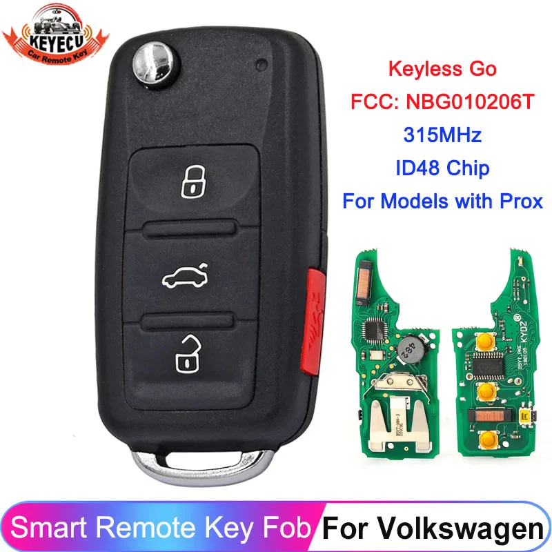 Keyless-Go-4-Buttons-Remote-Key-NBG010206T-For-Volkswagen-VW-Beetle ...