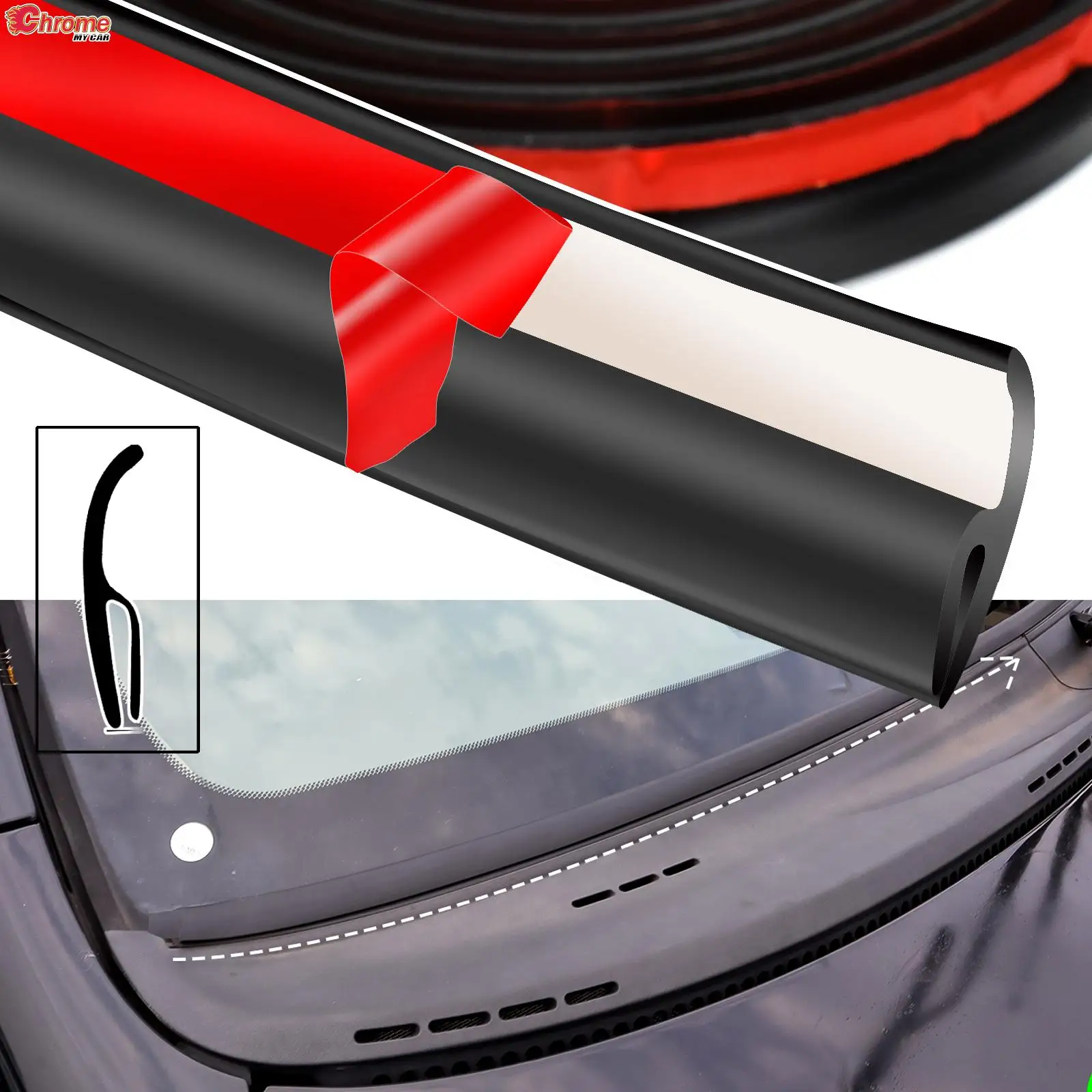 H-Type-Car-Window-Seal-Front-Windshield-Panel-Rubber-Seals-Rear-Window ...