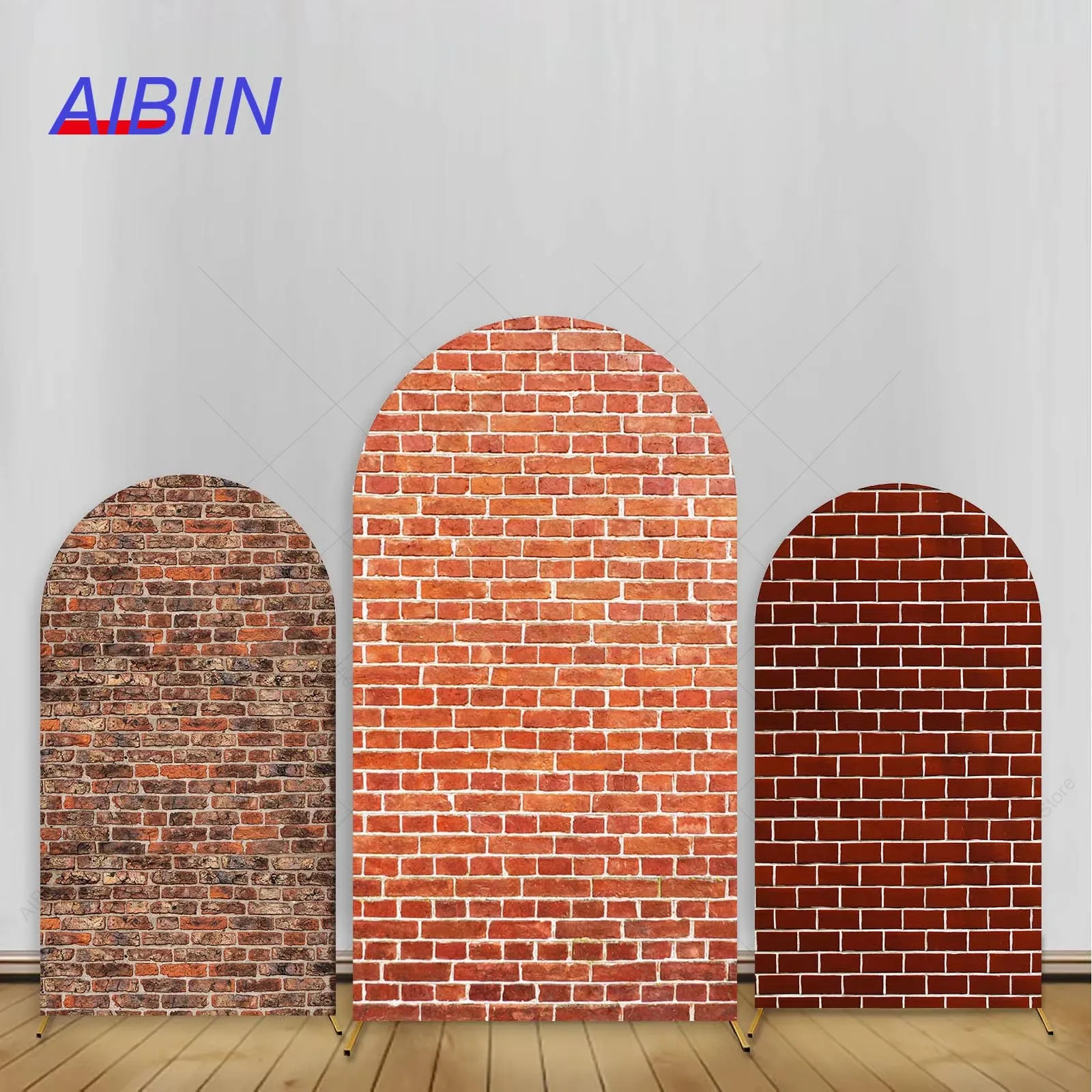 Brick Wall Theme Wedding Arch Backdrop Cover Elastic 2-Sided Birthday ...