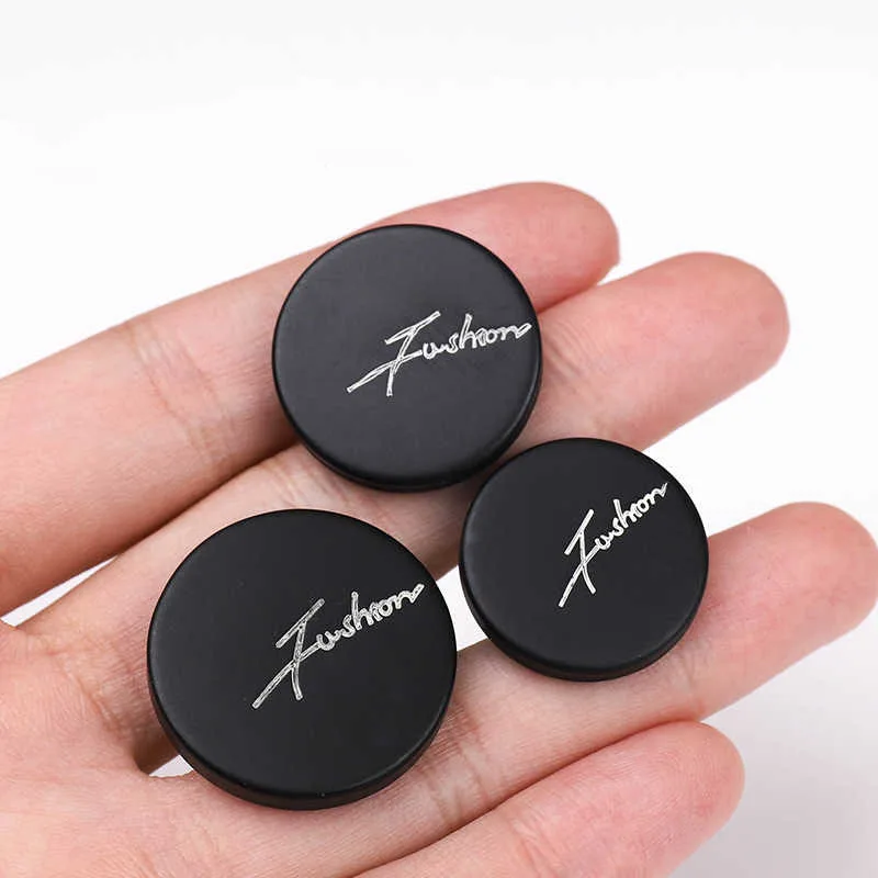 10pcs Black Fashion Buttons 15/20/25mm Round Smooth Resin Shank Buttons ...