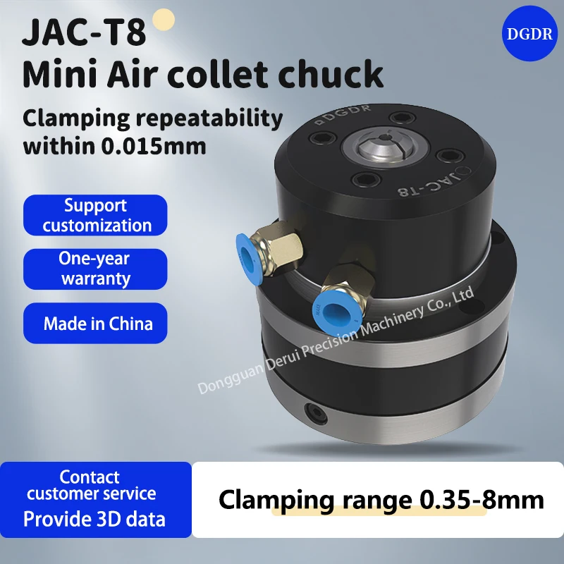 Mini air collet chuck JAC-T8 for grinding machine , robot feeding ...