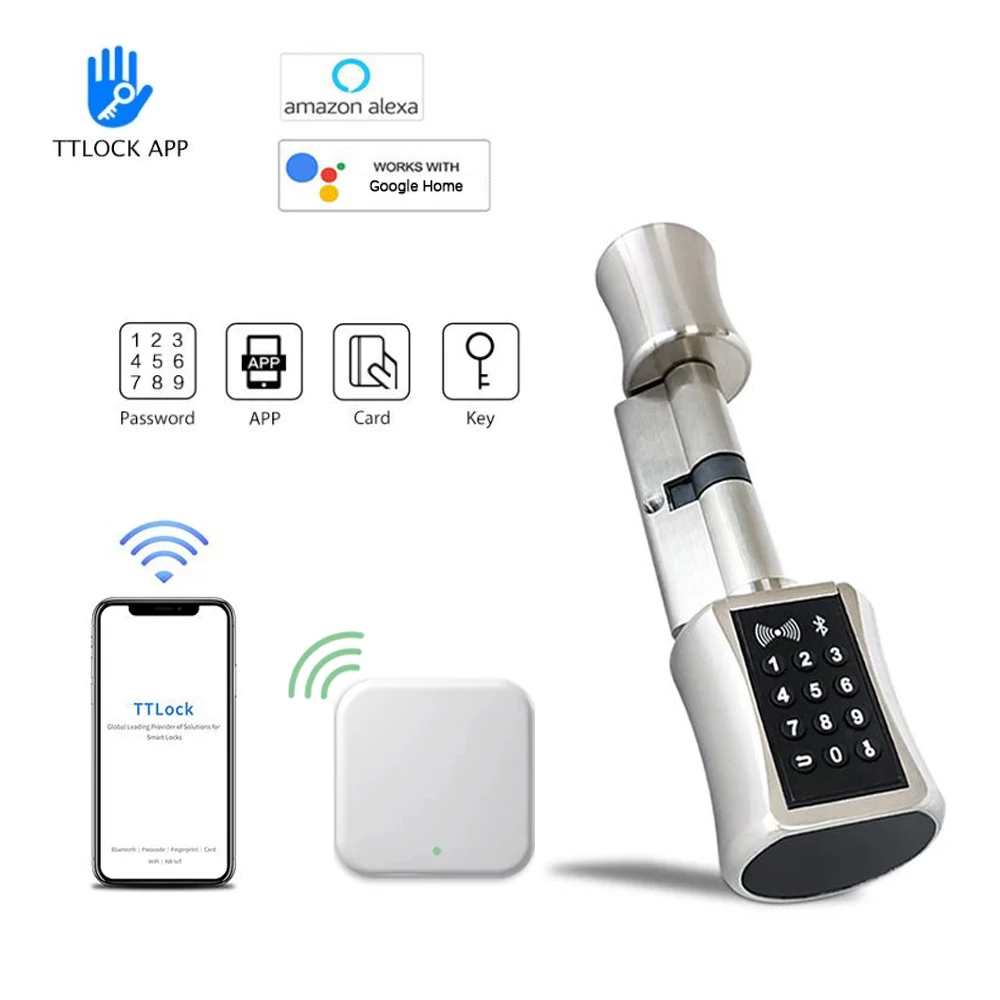 Smart Lock TTlock Bluetooth Cylinder Lock WIFI Security Wireless ...