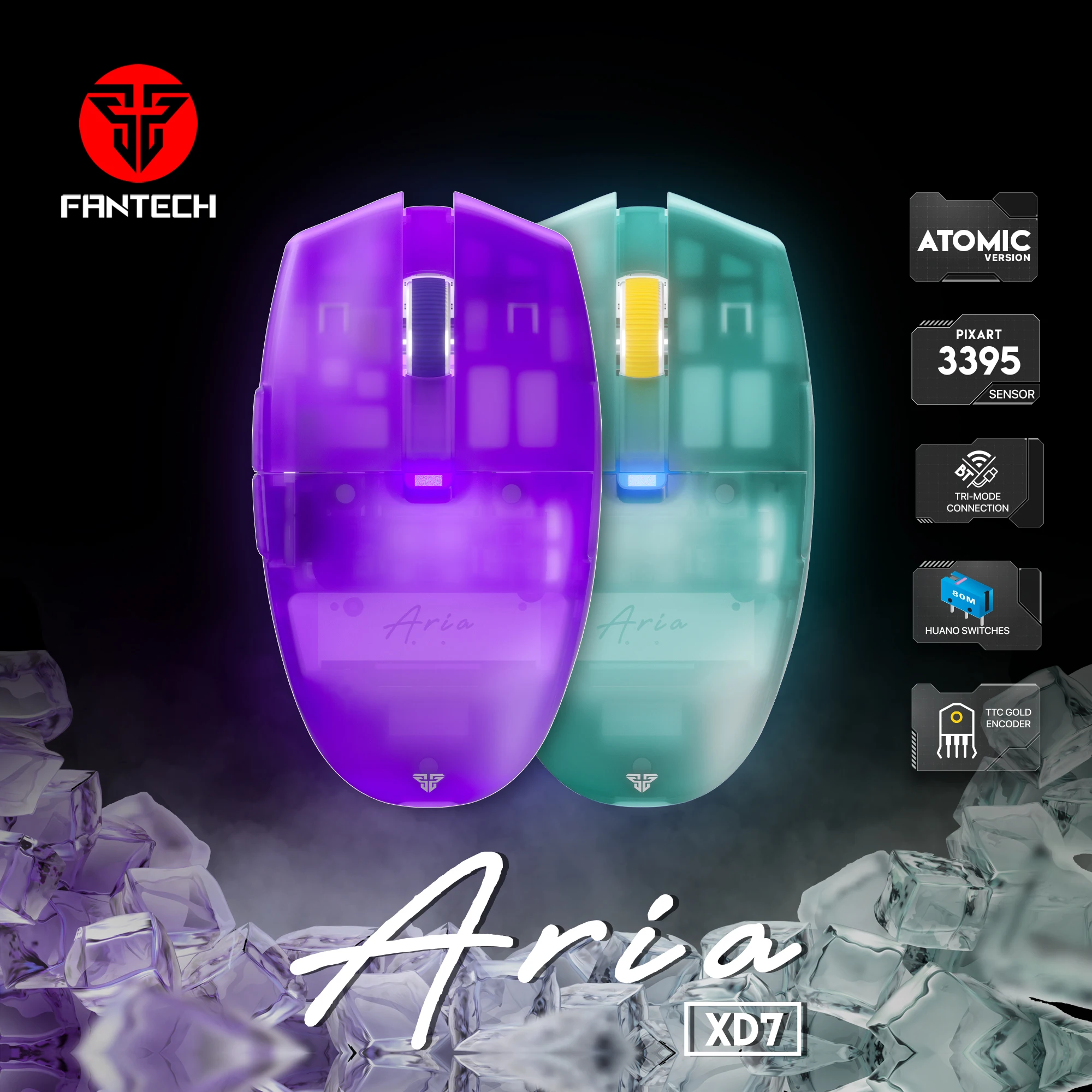 FANTECH-Aria-XD7-ATOMIC-VERSION-Lightweight-Gaming-Mouse-PIXART-3395 ...