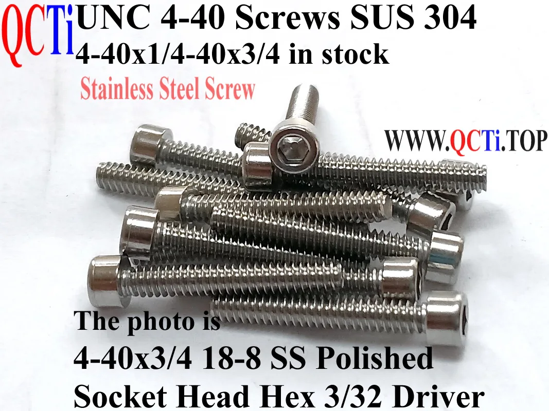 Socket Head Stainless Steel screw 4-40x1/4 4-40x5/16 4-40x3/8 4-40x1/2 ...