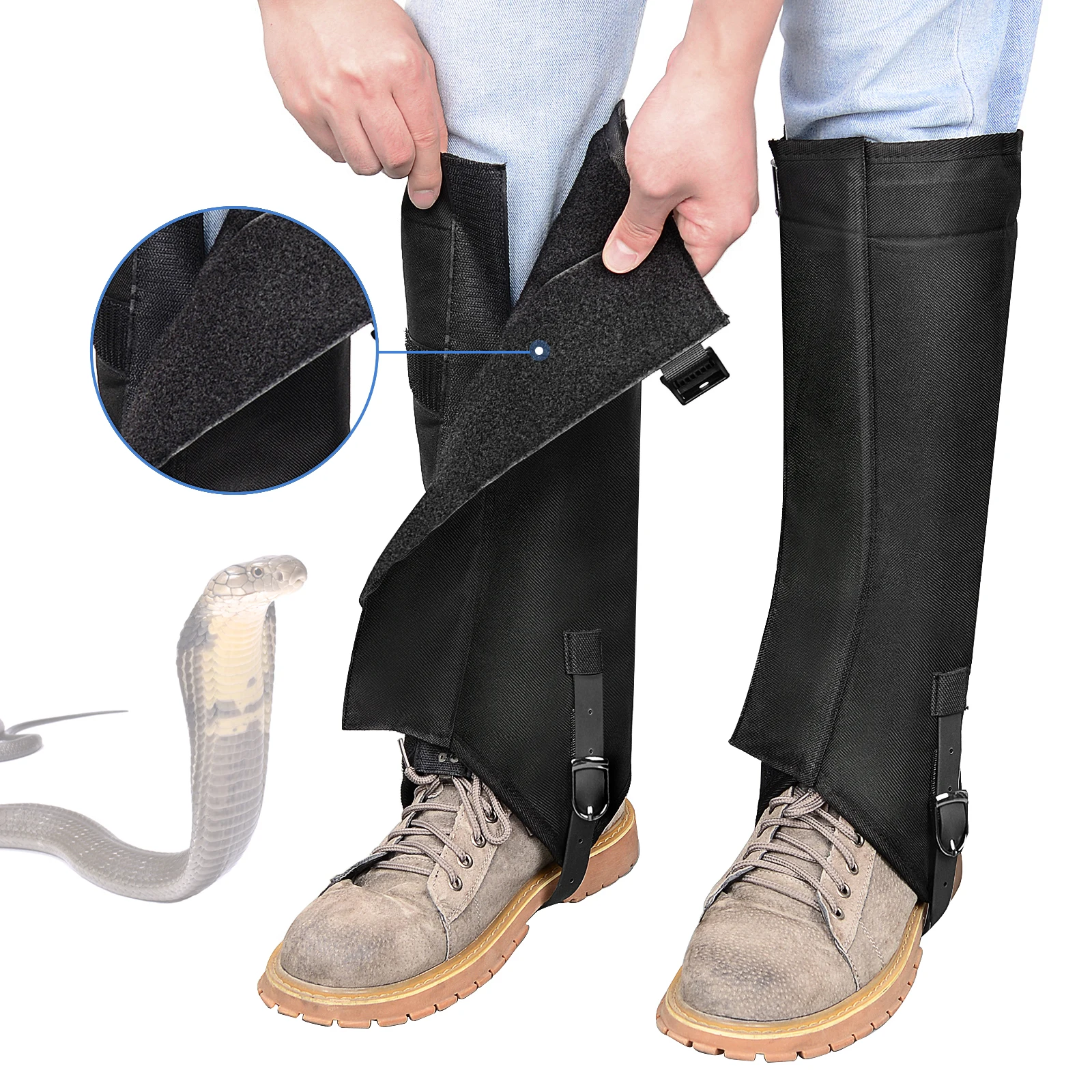 Snake-Leg-Gaiters-Adjustable-Snow-Boot-Gaiters-for-Hiking-Waterproof ...
