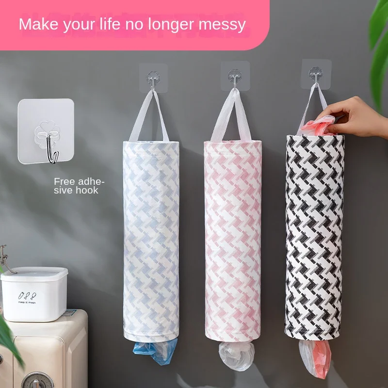 Convenient-Kitchen-Plastic-Bag-Holder-with-Hanging-Organizer-for ...