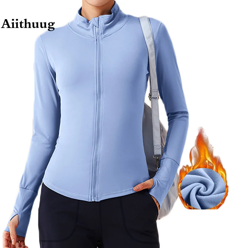 Aiithuug-Warm-Fleece-Brushed-Inner-Yoga-Jackets-Sports-Winter-Jacket ...