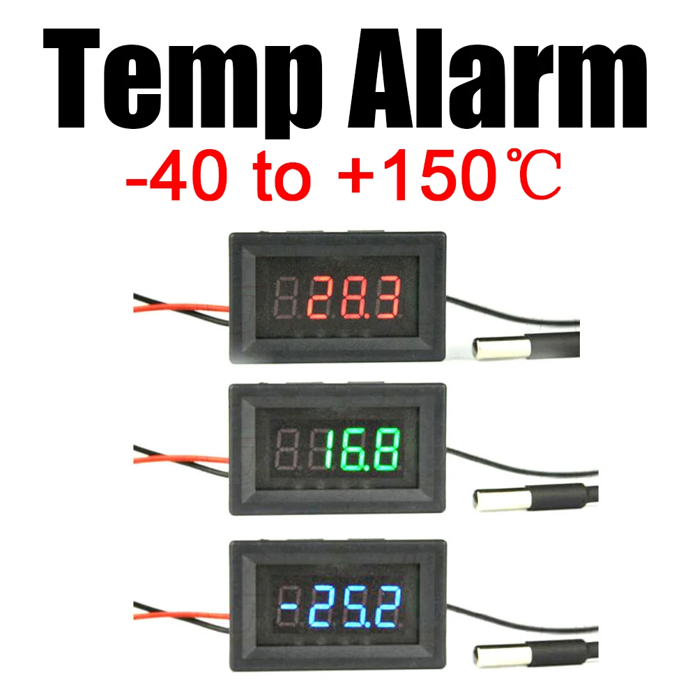50-150-LED-digital-thermometer-temperature-High-Low-Alarm-control-NTC ...
