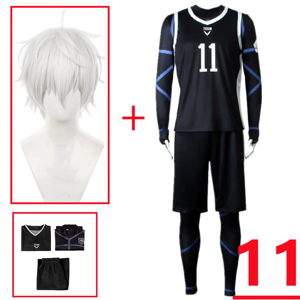 Disfraz de Nagi Seishiro de Anime Blue Lock, camiseta blanca y negra ...