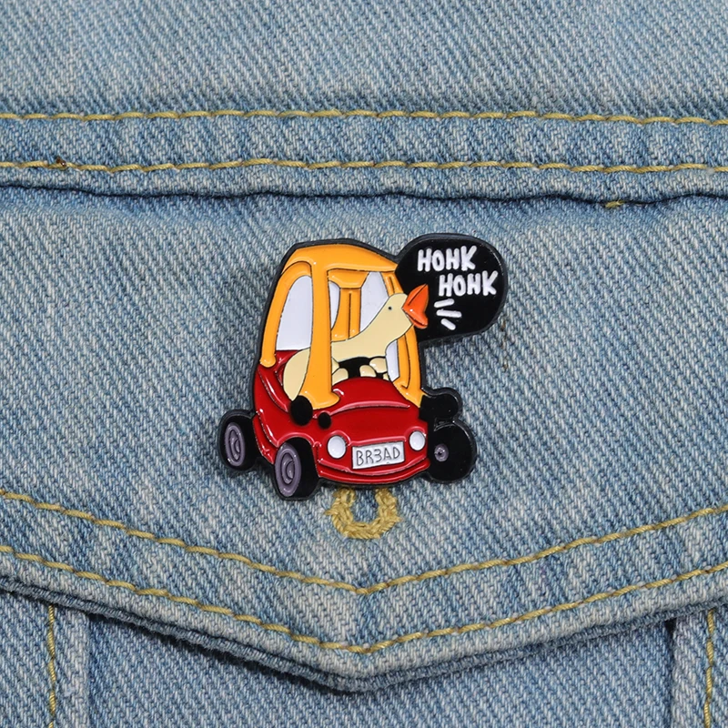 Honk-Honk-Goose-Car-Enamel-Pins-Custom-Brooches-Lapel-Badges-Cartoon ...