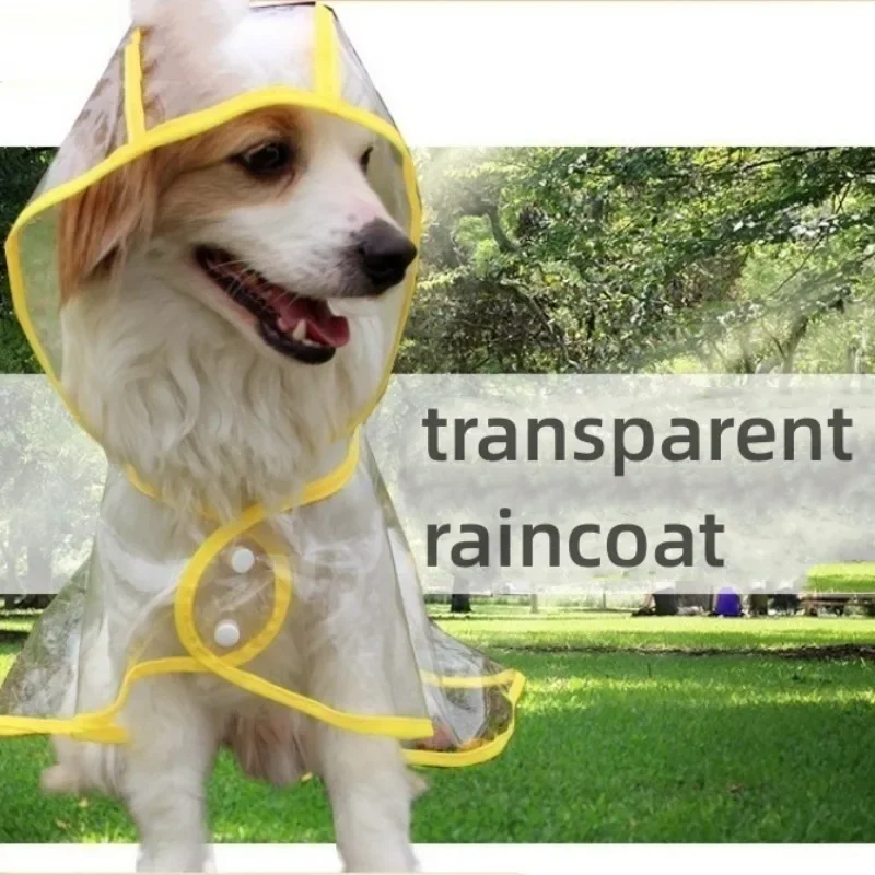 Pet-Dog-Puppy-Transparent-Rainwear-Raincoat-Pet-Hooded-Waterproof ...