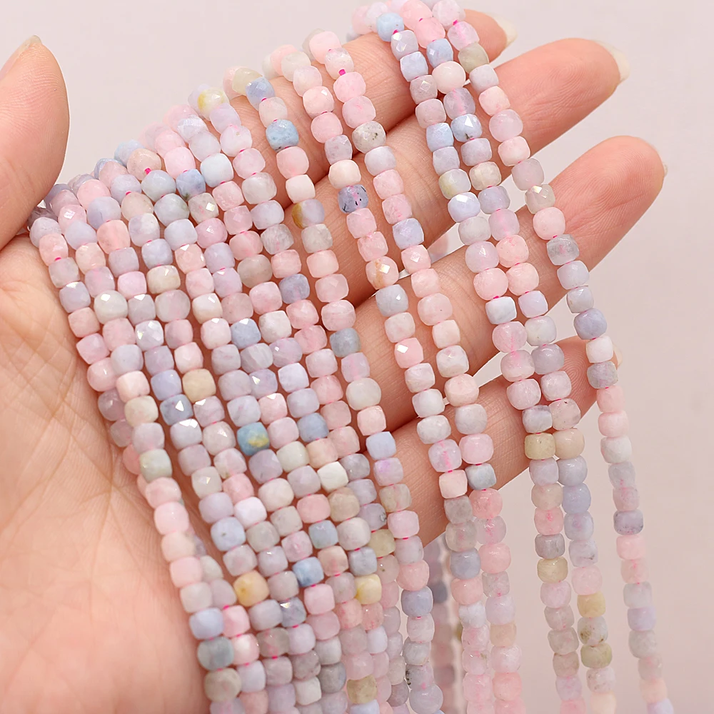 Natural-Morgan-Stone-Beads-Light-Color-Faceted-Loose-Spacer-Square ...