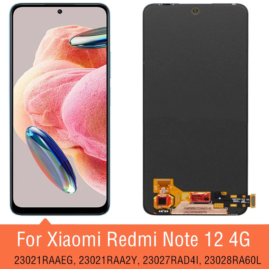 amoled For Xiaomi Redmi Note 12 4G ‎23021RAAEG 23021RAA2Y lcd display ...