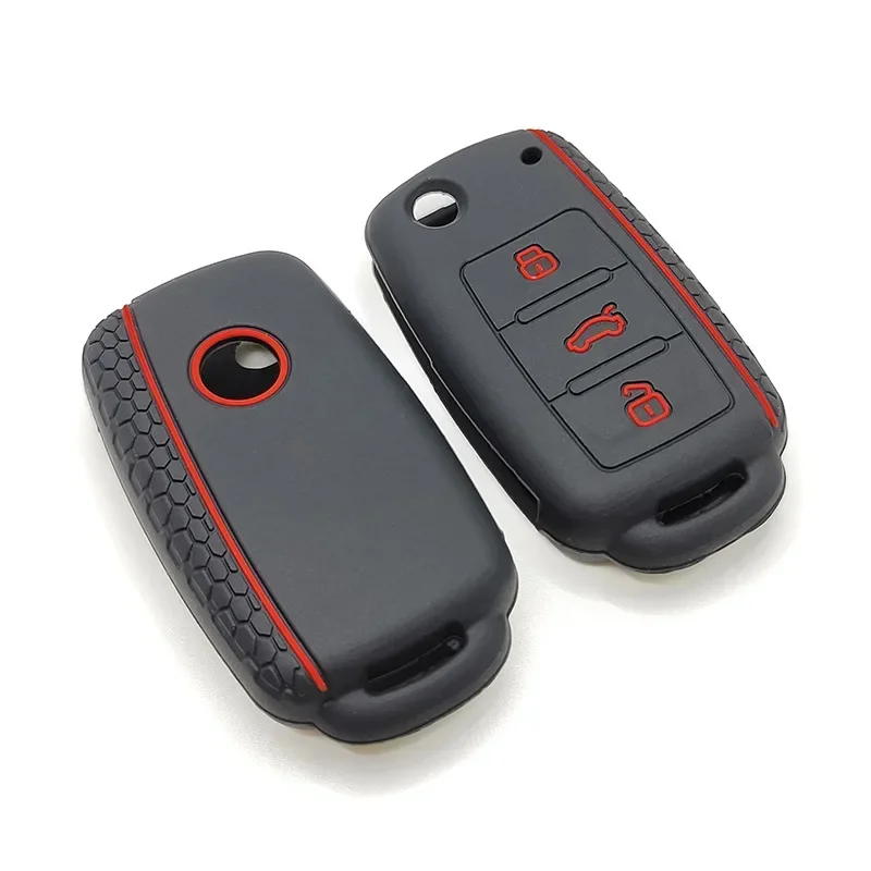 3 Button Silicone Key Case Car Key Case for VW Golf Jetta for Skoda ...
