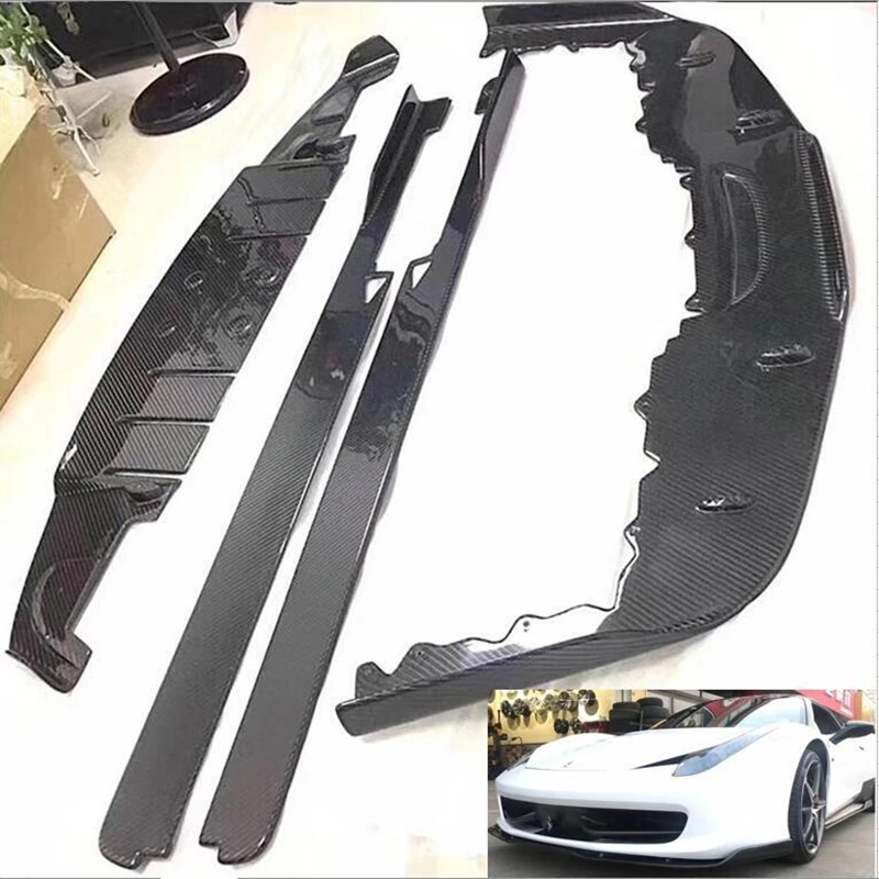 For Ferrari 458 2011-No High Quality REAL Carbon Fiber Front Lip ...