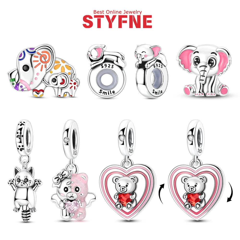 925 Sterling Silver Snake Charms Beads Fit Bracelet Necklace ...