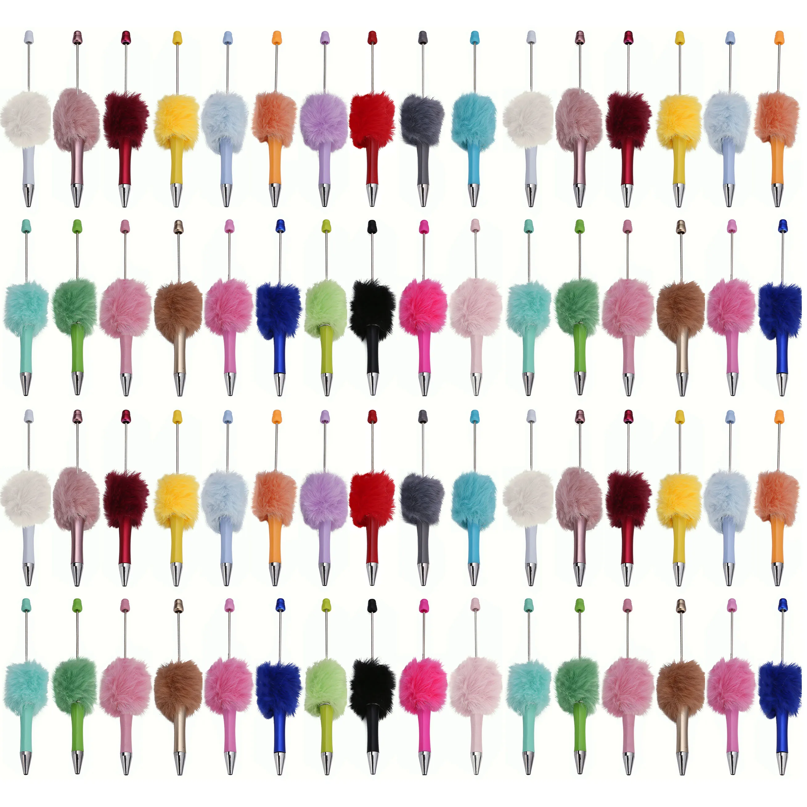 40Pcs-New-plush-beaded-pen-beaded-DIY-ballpoint-pen-plastic-can-be ...