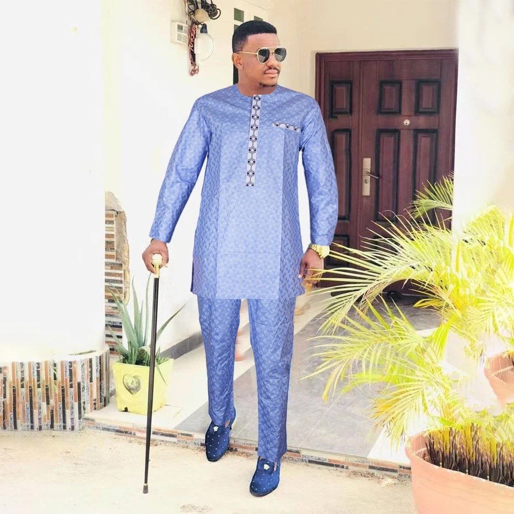 H & D-Vêtements africains pour hommes, tenue traditionnelle, brodée ...