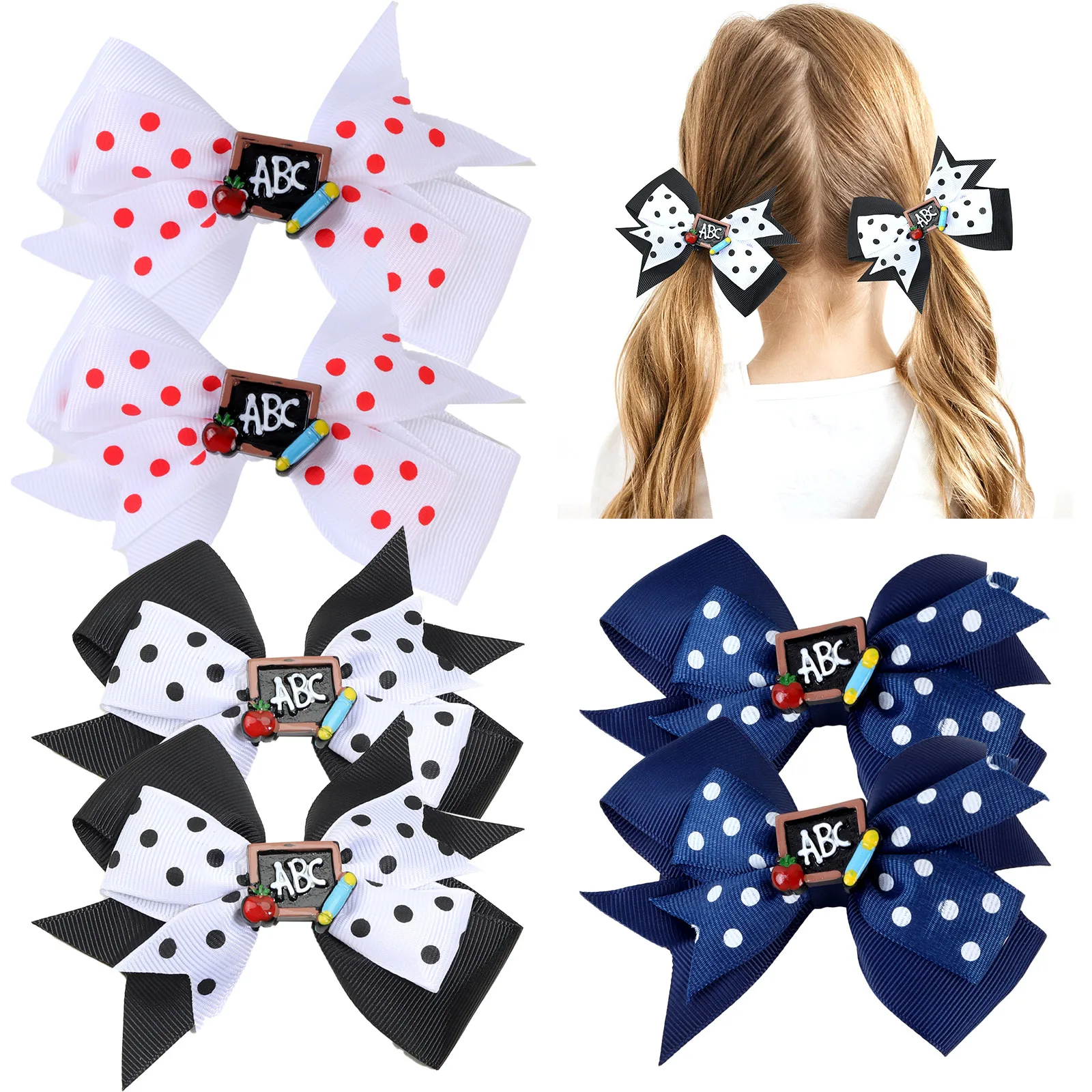 Apple-Back-To-School-Hair-Clips-para-meninas-arcos-bonitos-presilhas ...