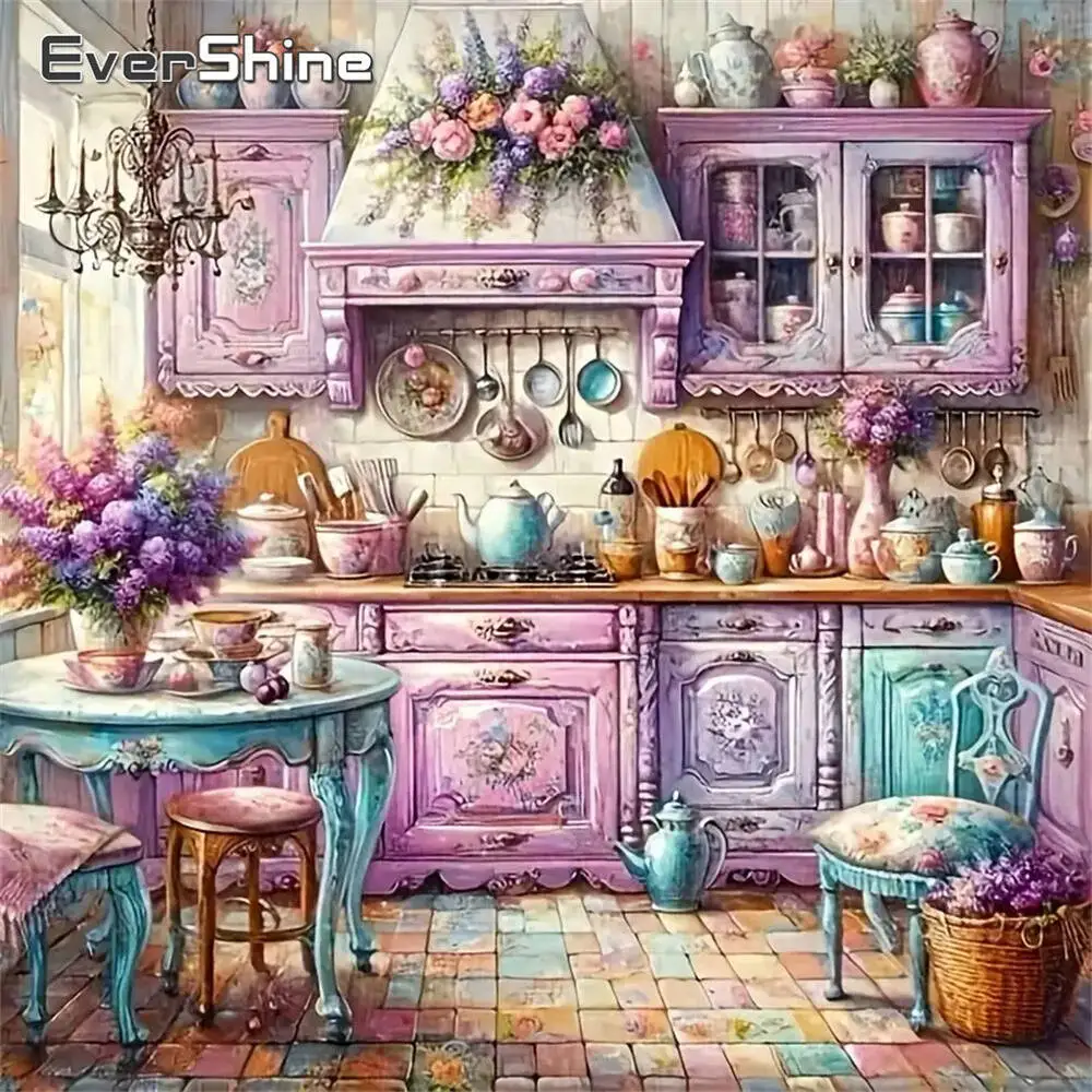 Evershine Landscape Diamond Mosaic Kitchen DIY Picture Rhinestones ...