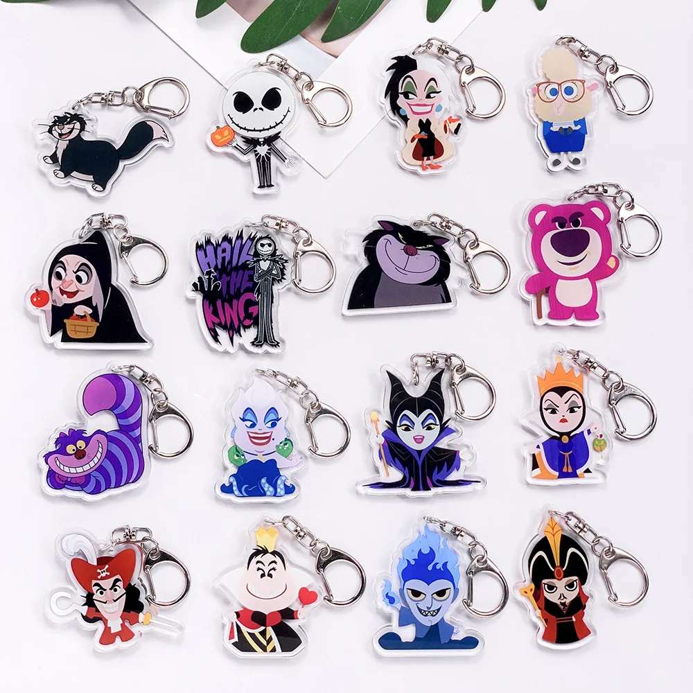 1/16Pcs Disney Villains Evil Queen Hook Acrylic Keychain Accessories ...