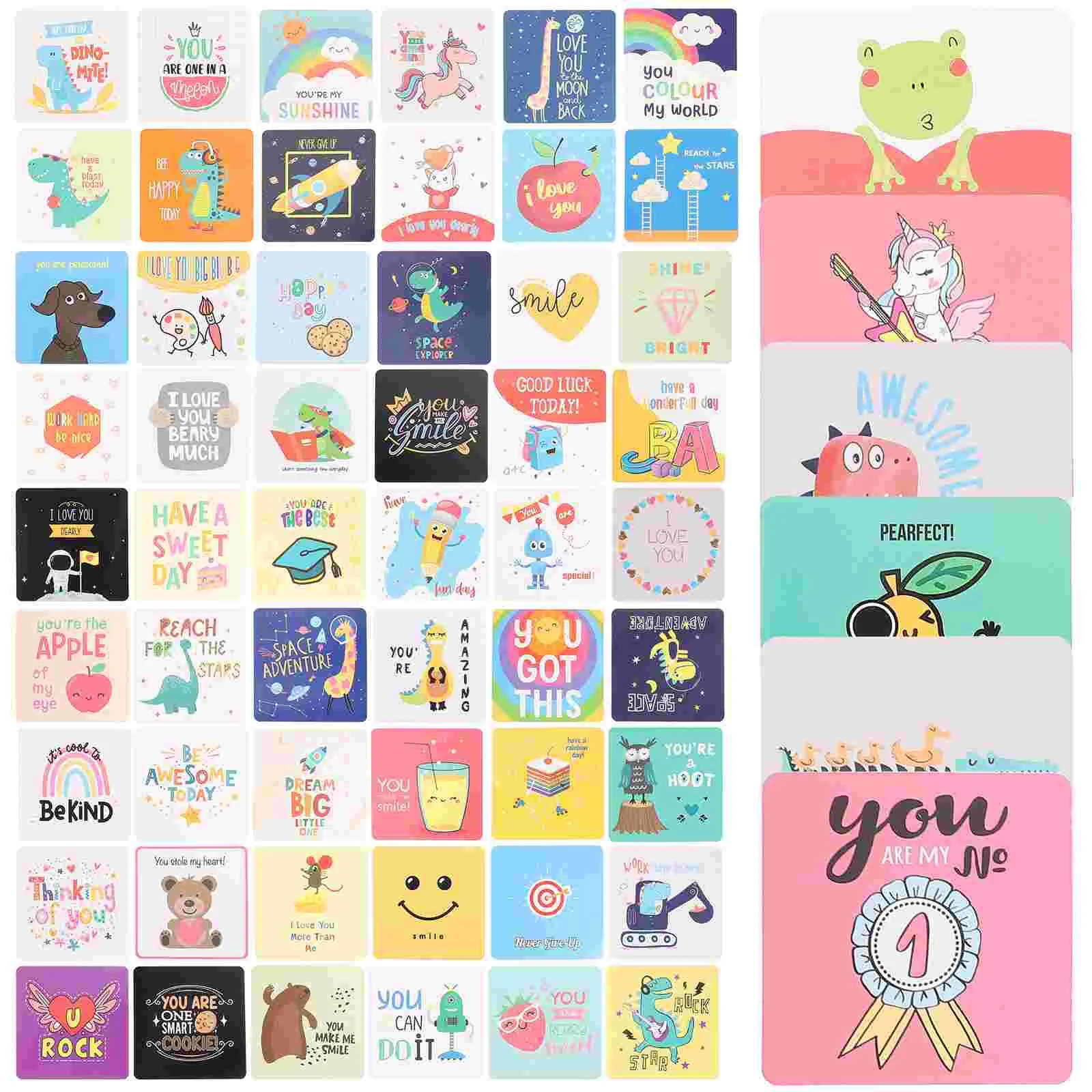60 Pcs Cute Encouragement Note Card Lunchbox Cards Motivational for ...